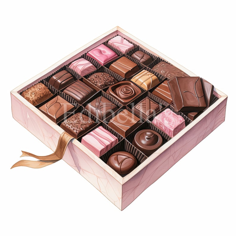 Box of Chocolate Digital Art| Set of 10 | Clipart Bundle | 300 DPI ...