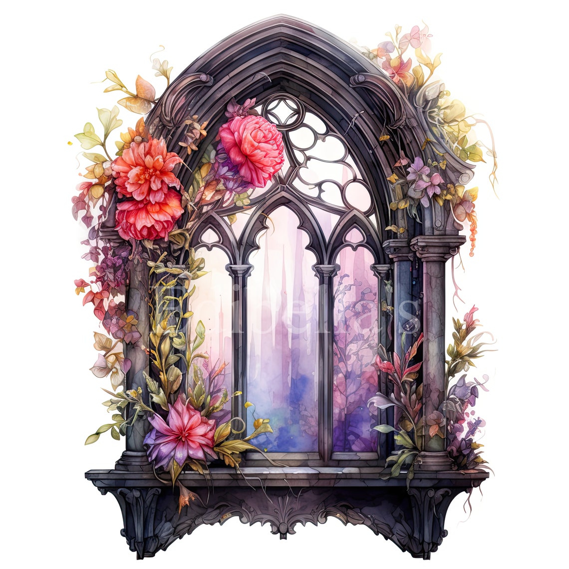 Floral Window Set of 10 Clipart Bundle 300 Dpi High - Etsy