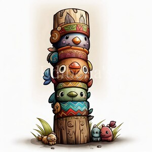 Cute Totem Pole | Set of 10 | Clipart Bundle | High Quality Jpegs ...
