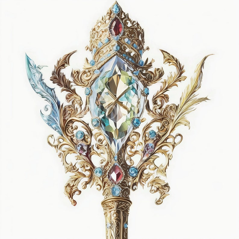 Crystal Scepter Set of 10 Clipart Bundle High Quality - Etsy