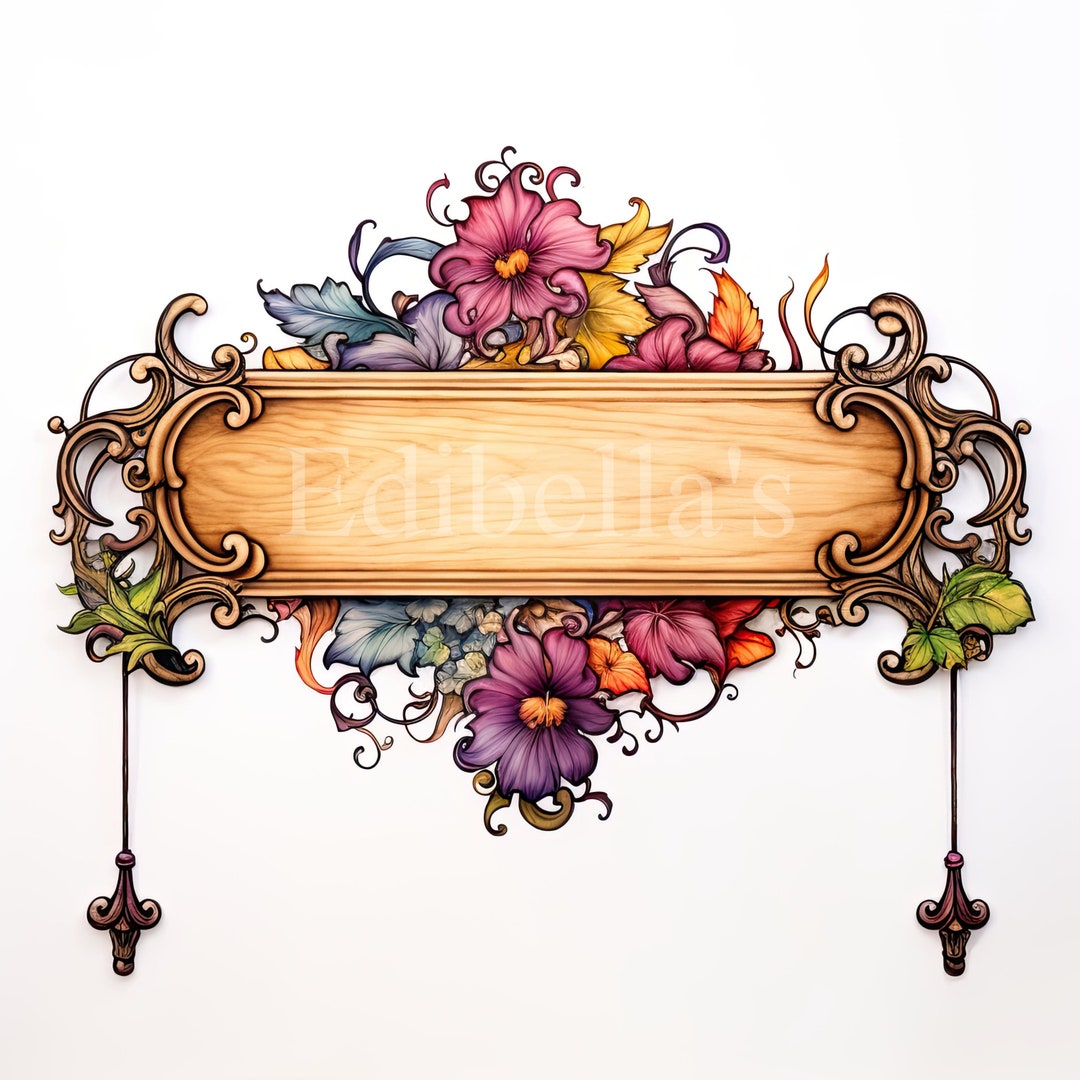 Floral Banner | Set of 10 | Clipart Bundle | 300 DPI High Quality Jpegs ...