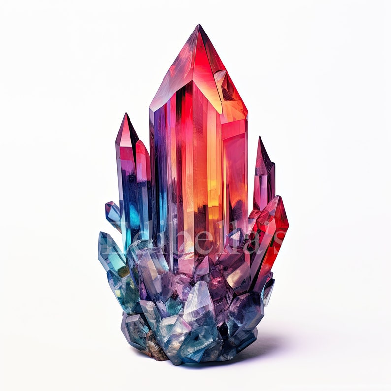 Rainbow Quartz Gem | Set of 10 | Clipart Bundle | High Quality Jpegs ...