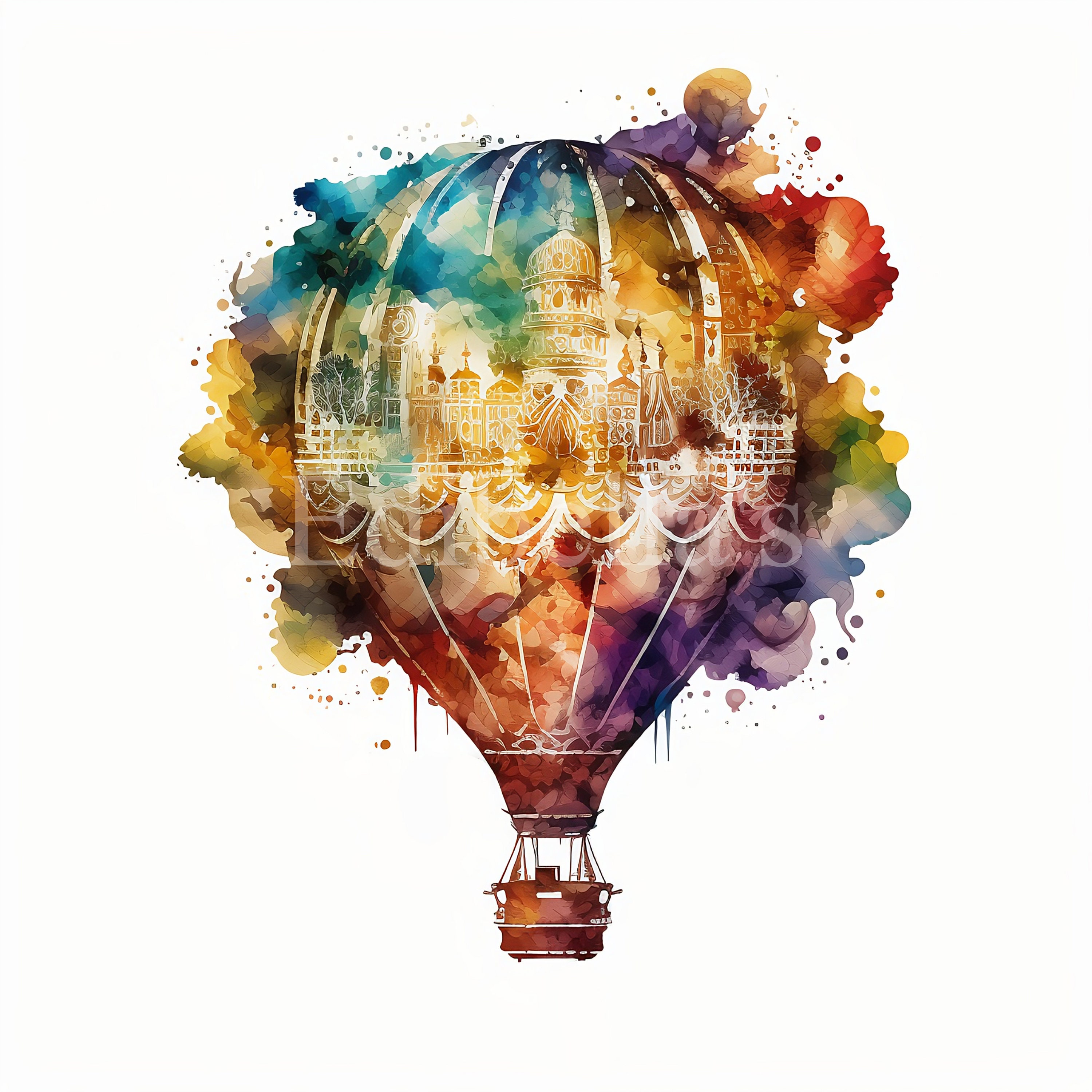 Hot Air Balloon Set of 10 Clipart Bundle High Quality - Etsy