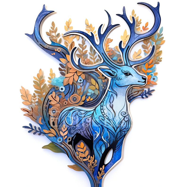 Ornate Deer | Set of 10 | Clipart Bundle | High Quality 300 Dpi Jpegs ...