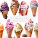 Ice Cream Cone | Set of 20 | Clipart Bundle | 300 DPI Jpegs | 300 DPI ...