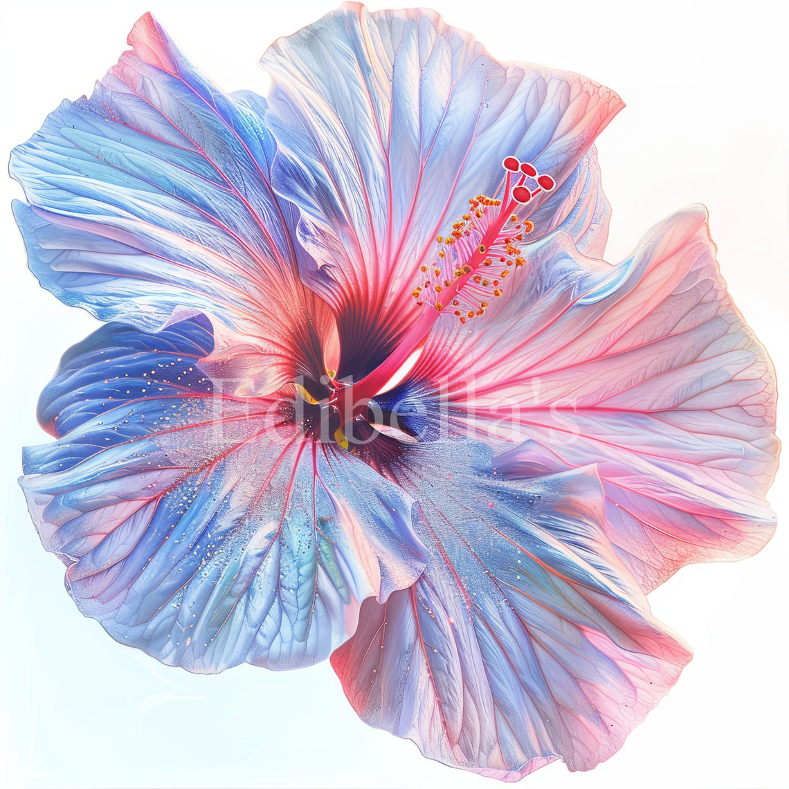 Pastel Hibiscus Sublimation Clipart 9 | 300 DPI JPEG and Transparent ...