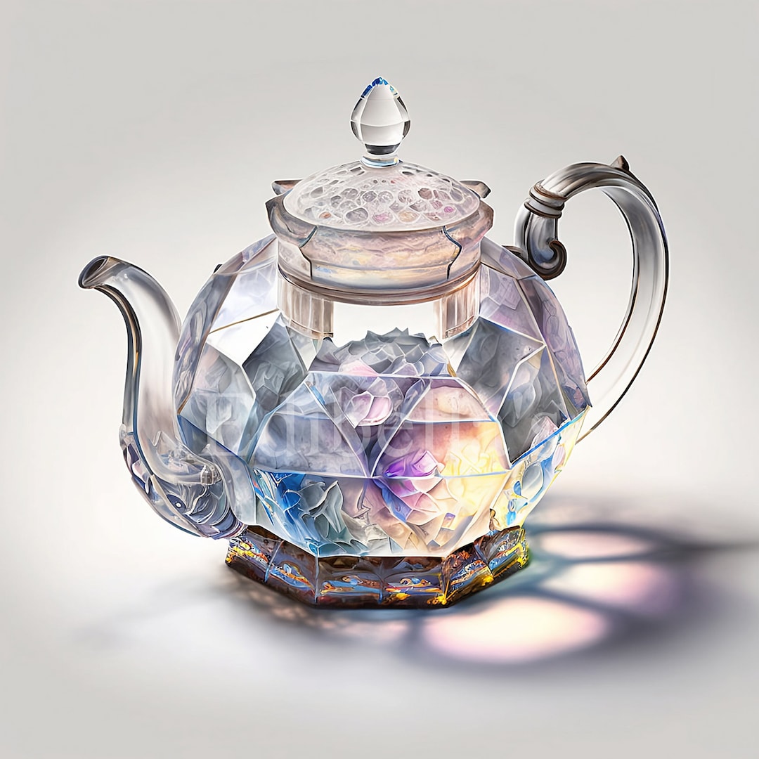 Crystal Teapot | Set of 10 | Clipart Bundle | High Quality Jpegs | Transparent Pngs | Digital ...