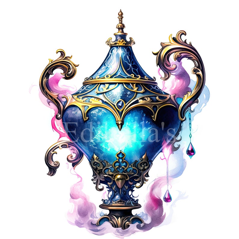 Genie Lamp Set of 10 Clipart Bundle High Quality Jpegs - Etsy