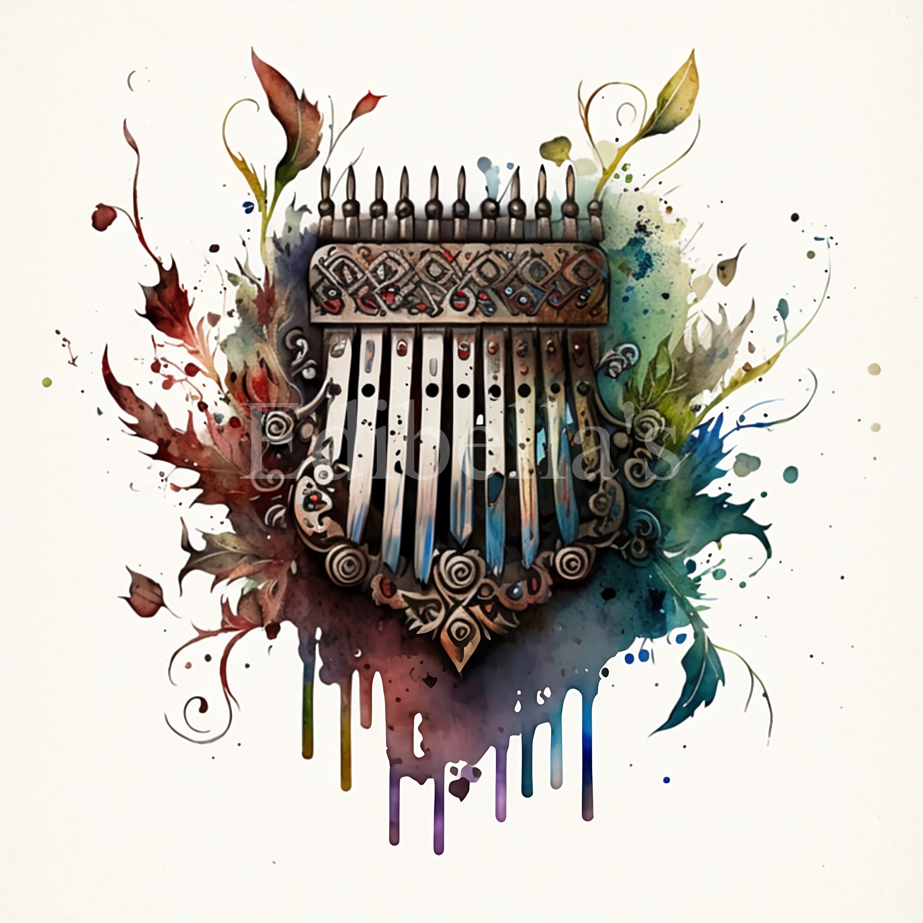 Ornate Kalimba | Set of 10 | Clipart Bundle | High Quality Jpegs ...