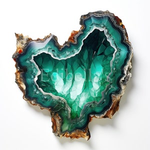 Green Geode | Set of 10 | Clipart Bundle | 300 DPI Jpegs | 300 DPI ...