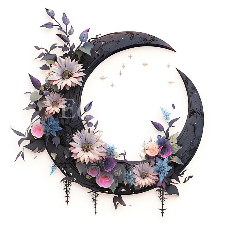Ornate Moon Set of 10 Clipart Bundle 300 Dpi High - Etsy