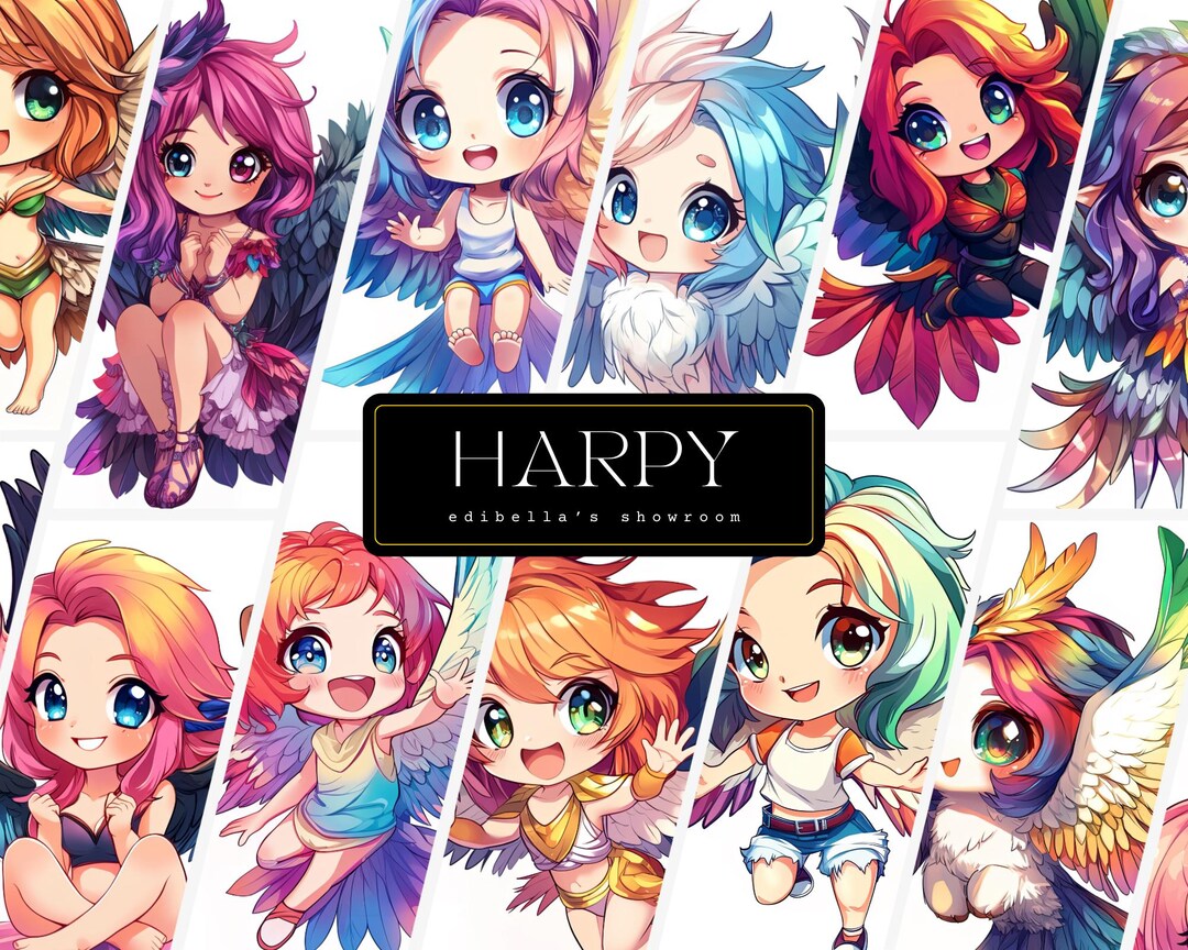 Harpy | Set of 12 | Clipart Bundle | 300 DPI Jpegs | 300 DPI ...