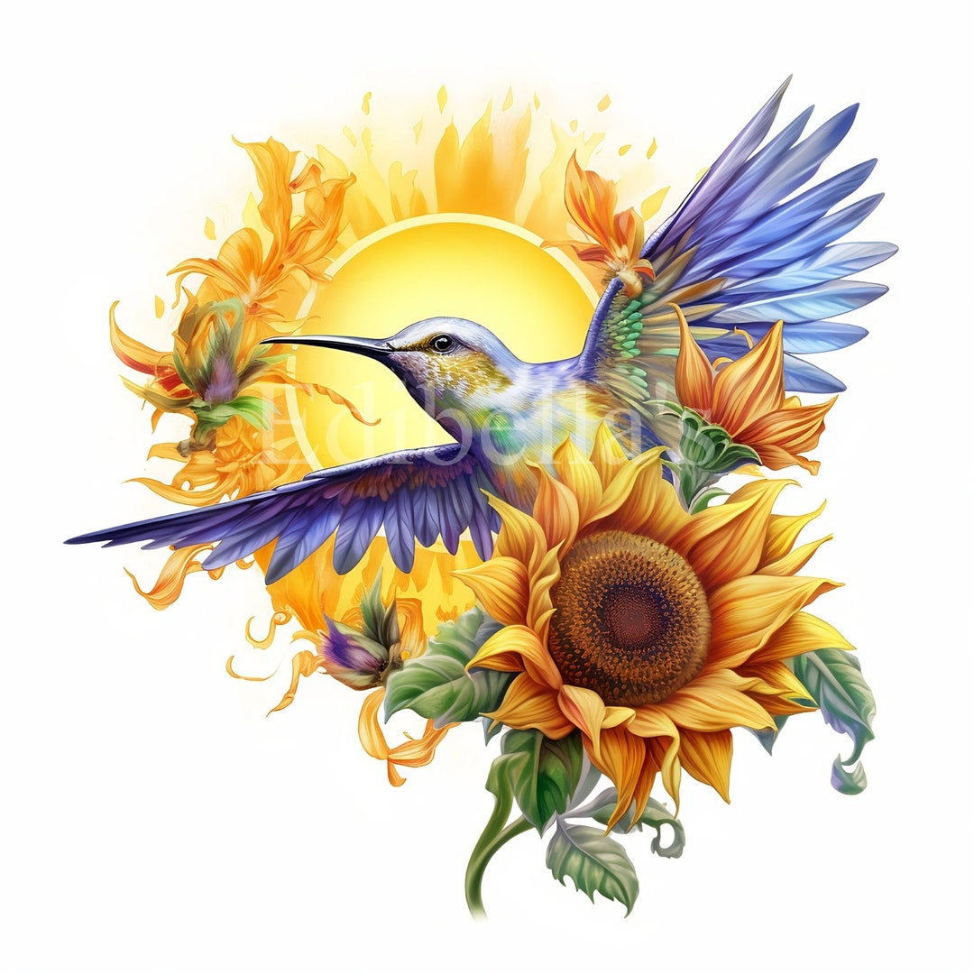 Sunflower Hummingbird | Set of 10 | Clipart Bundle | High Quality Jpegs ...