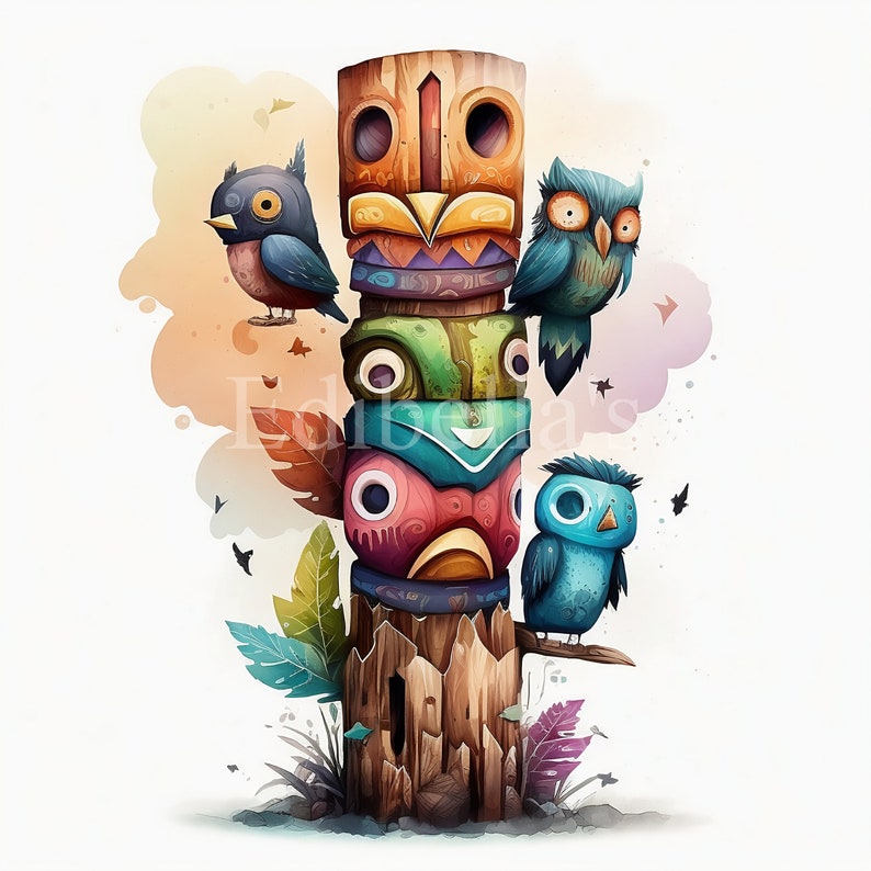 Cute Totem Pole Set of 10 Clipart Bundle High Quality - Etsy
