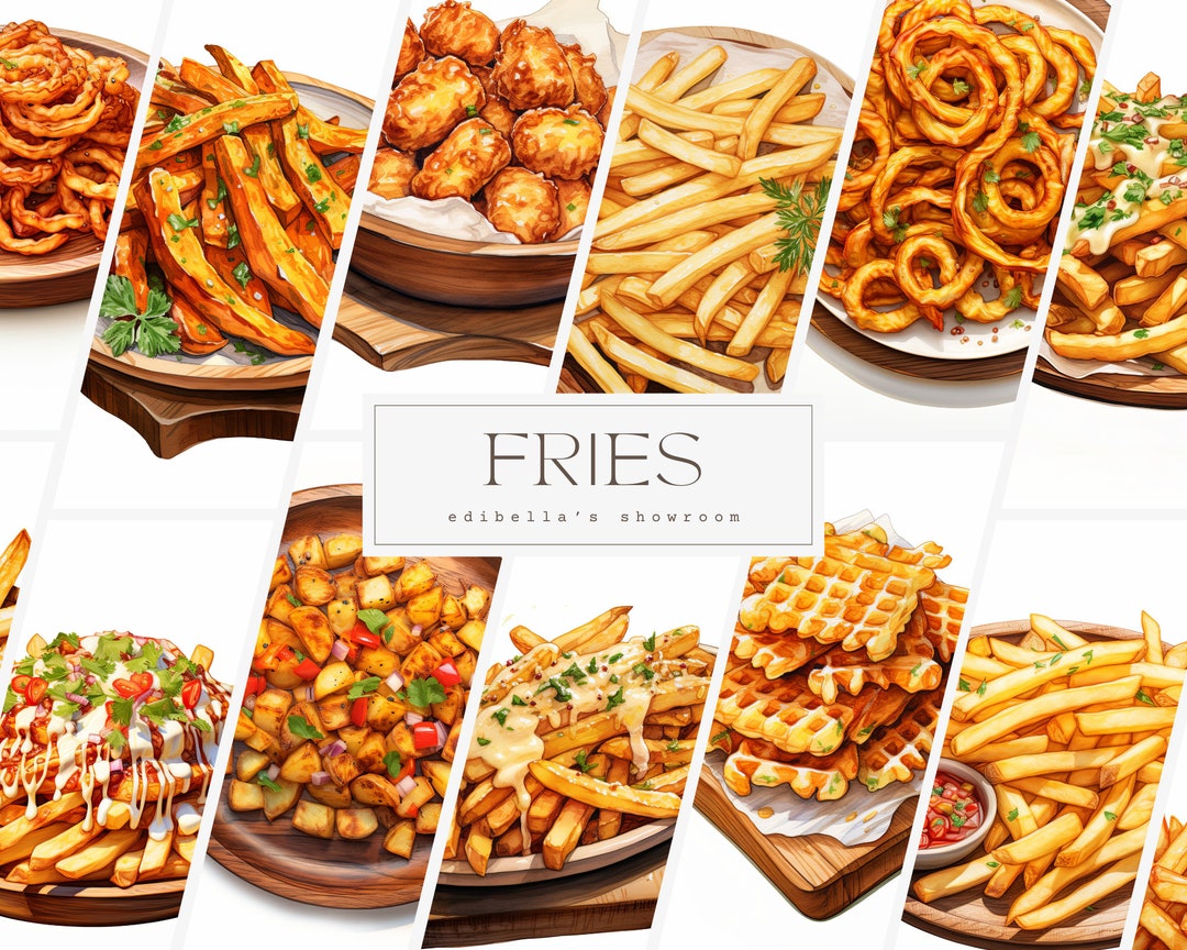 French Fries | Set of 12 | Clipart Bundle | 300 DPI Jpegs | 300 DPI ...