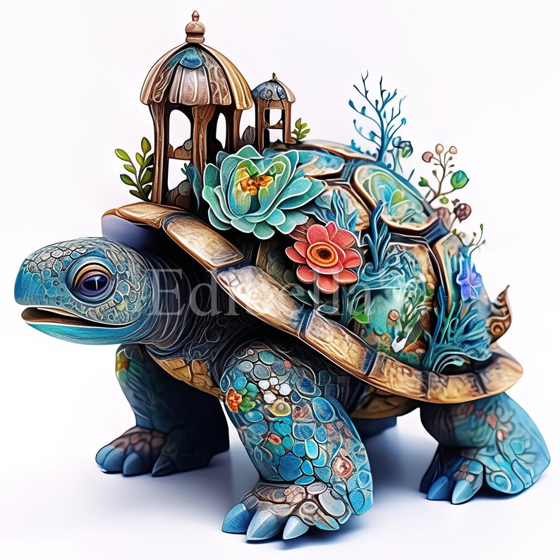 Ornate Turtle Set of 10 Clipart Bundle High Quality 300 - Etsy