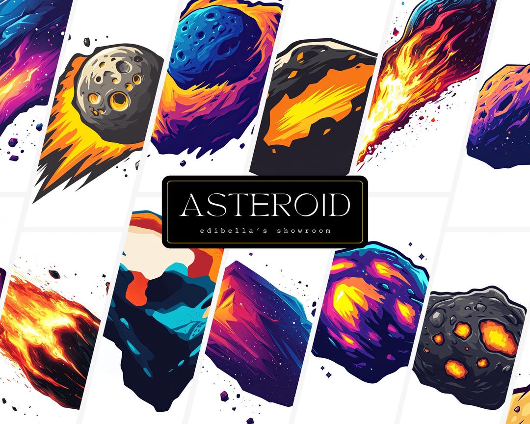 Asteroid | Set of 12 | Clipart Bundle | 300 DPI Jpgs | 300 DPI ...