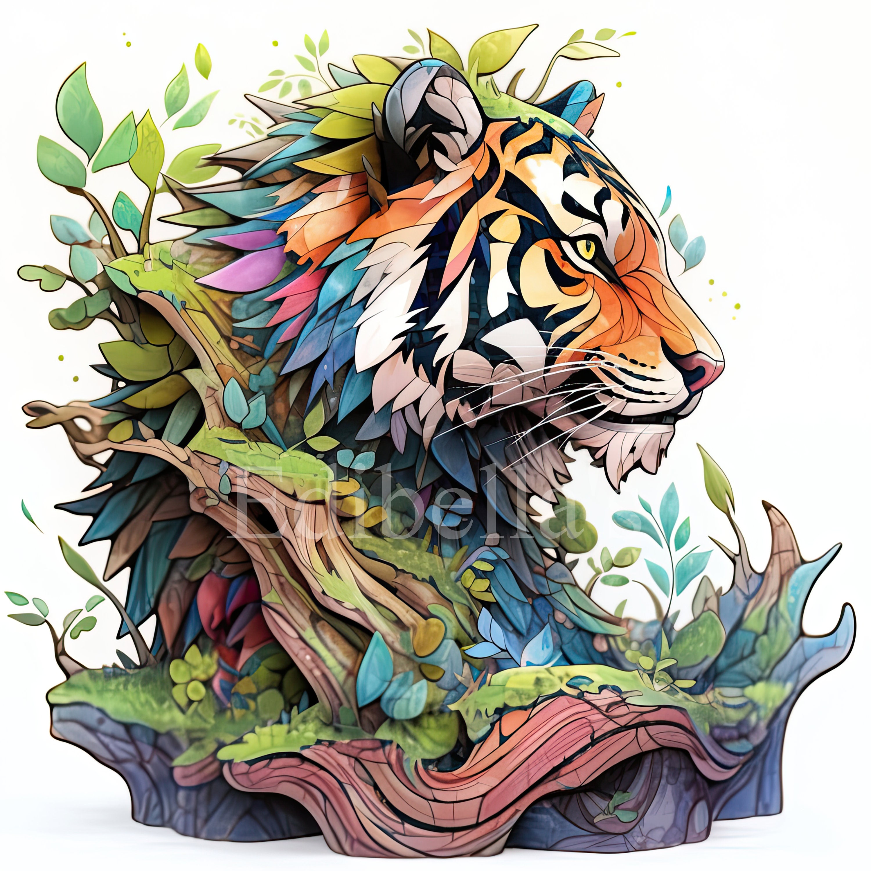 Ornate Tiger | Set of 10 | Clipart Bundle | 300 Dpi High Quality Jpegs ...