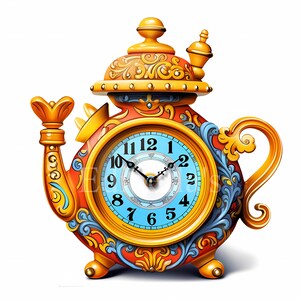 Teapot Clock | Set of 10 | Clipart Bundle | High Quality Jpegs ...