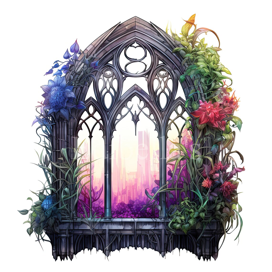 Floral Window Set of 10 Clipart Bundle 300 Dpi High - Etsy