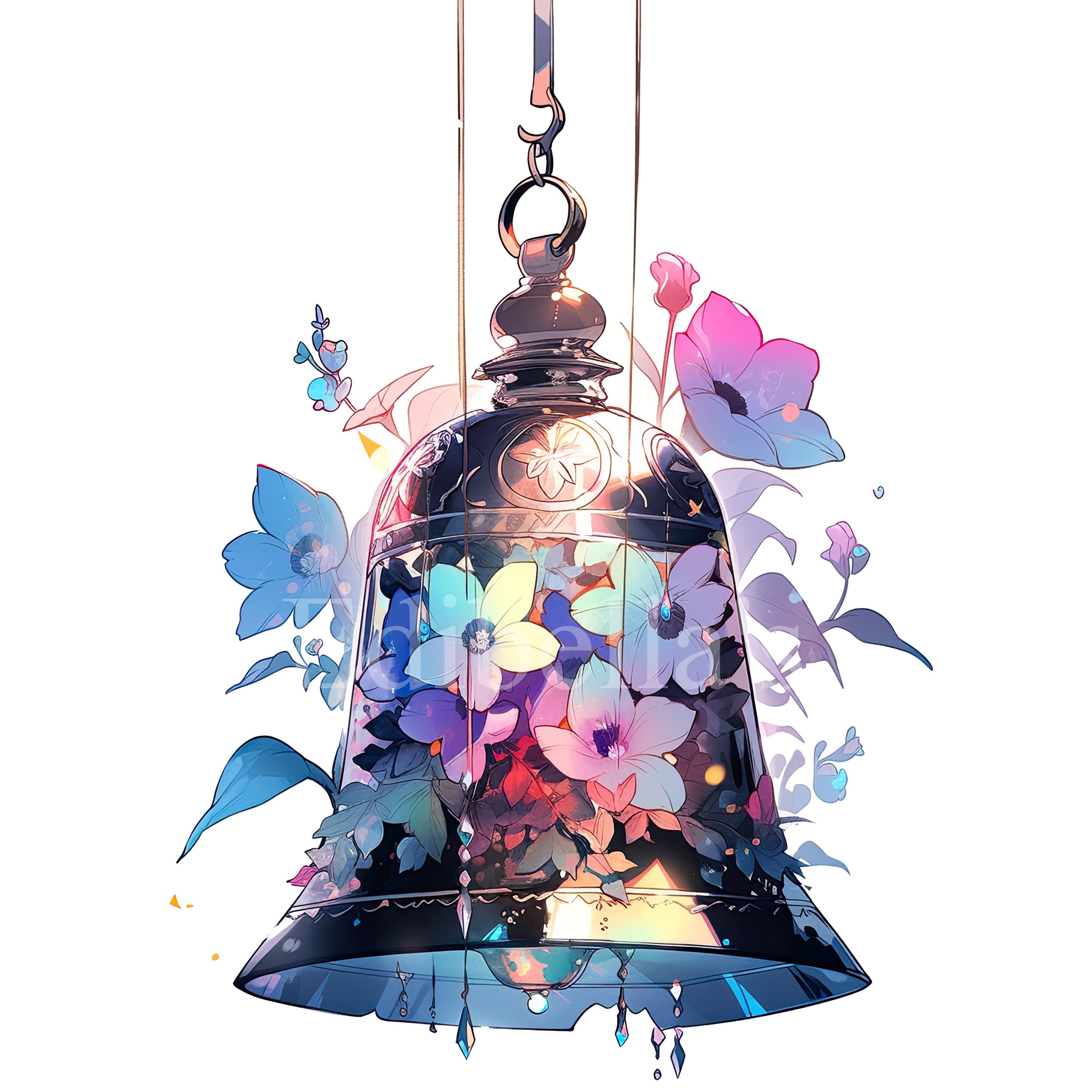 Floral Bell Set of 10 Clipart Bundle High Quality Jpegs - Etsy