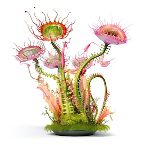 Venus Flytrap | Set of 10 | Clipart Bundle | 300 Dpi High Quality Jpegs | 300 Dpi Transparent ...