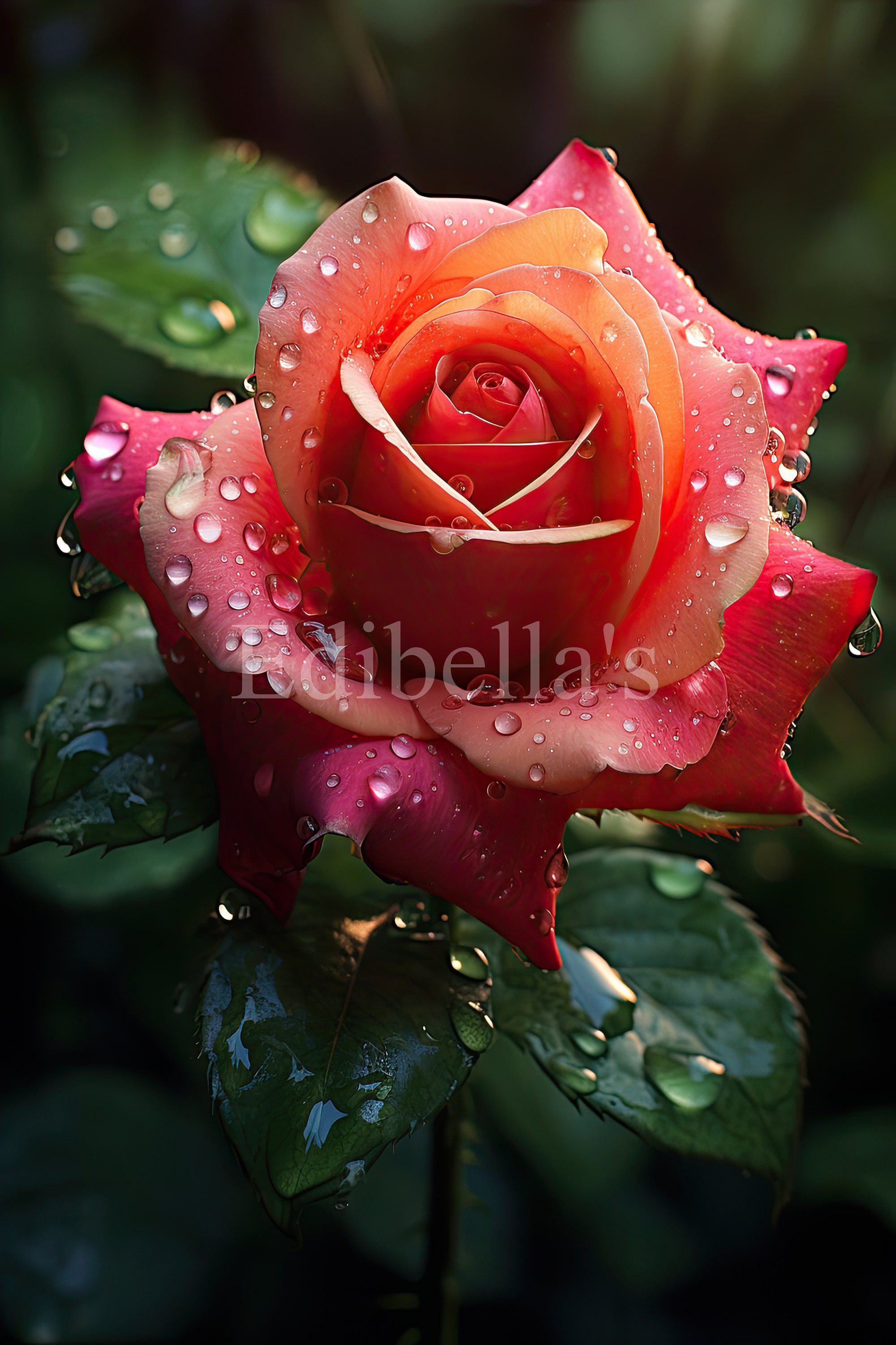 Rain Rose Flower | Set of 10 | Phone Wallpaper Bundle | 300 DPI Jpgs ...