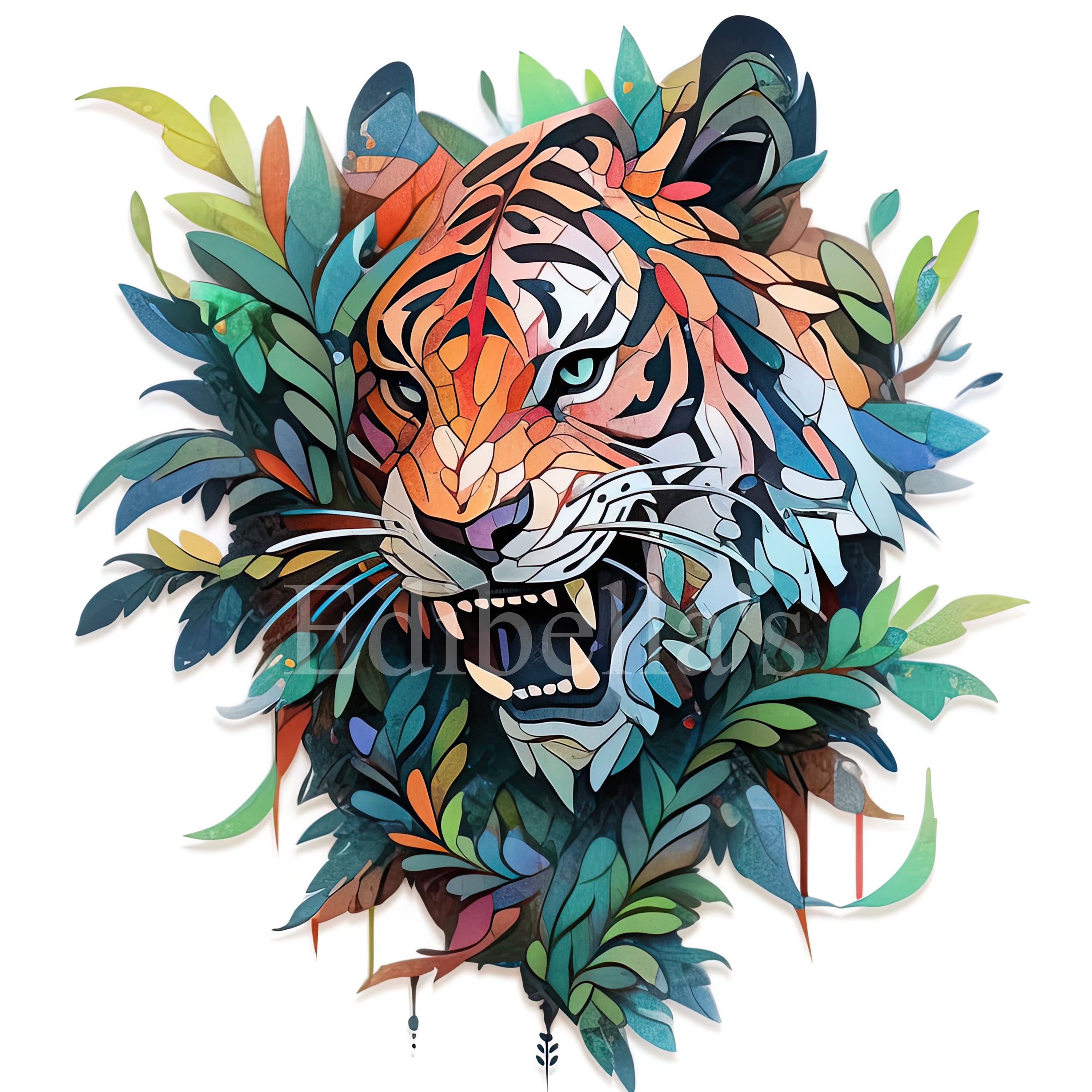 Ornate Tiger | Set of 10 | Clipart Bundle | 300 Dpi High Quality Jpegs ...