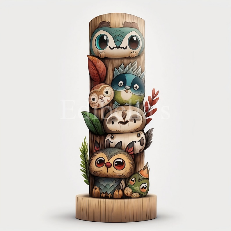 Cute Totem Pole | Set of 10 | Clipart Bundle | High Quality Jpegs ...
