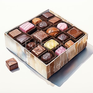 Box of Chocolate | Set of 10 | Clipart Bundle | 300 DPI Jpegs and ...