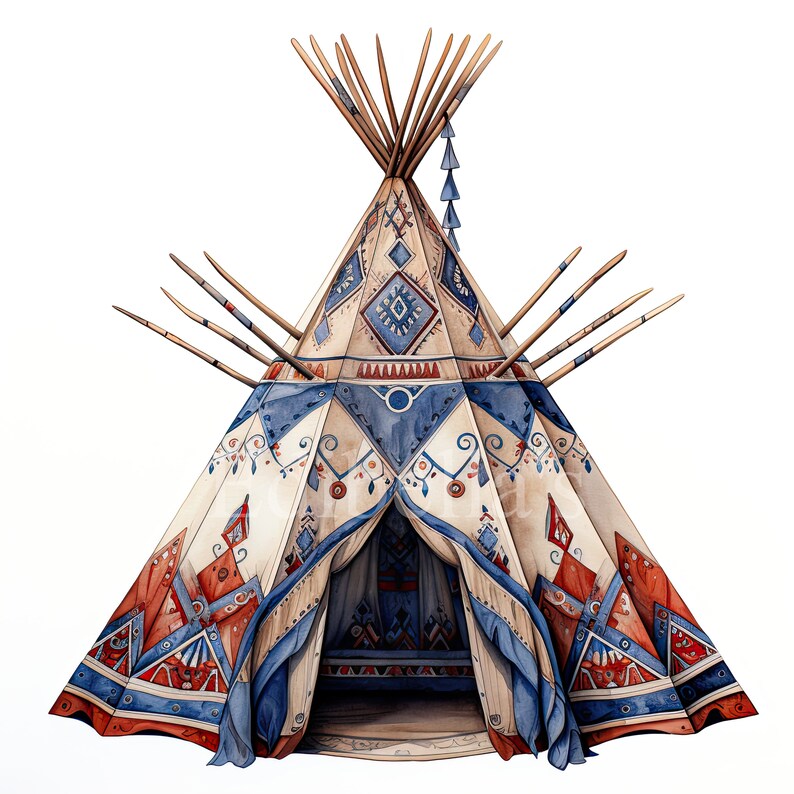 Teepee | Set of 10 | Clipart Bundle | 300 DPI Jpegs and 300 DPI ...