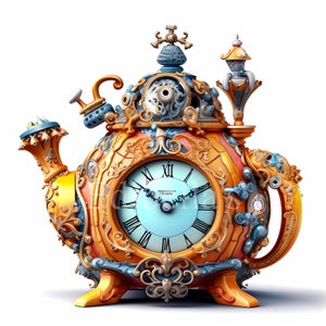 Teapot Clock | Set of 10 | Clipart Bundle | High Quality Jpegs ...