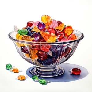 Candy Bowl | Set of 10 | Clipart Bundle | 300 DPI Jpegs and Transparent ...