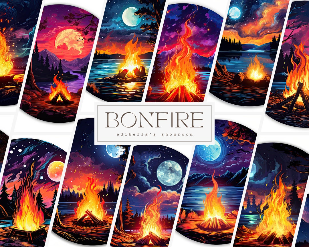 Bonfire | Set of 12 | Clipart Bundle | 300 DPI Jpgs | 300 DPI ...