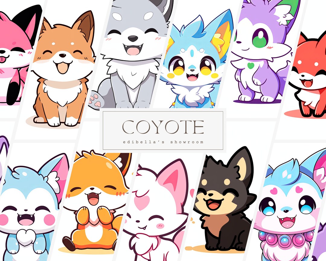 Coyote | Set of 12 | Clipart Bundle | 300 DPI Jpegs | 300 DPI ...
