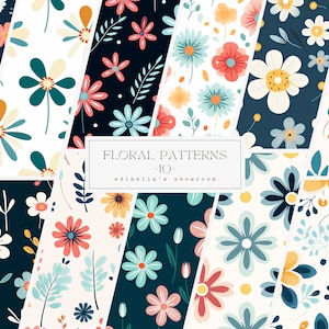 Floral Patterns 10 | Set of 12 | Seamless Digital Paper Bundle | 300 ...
