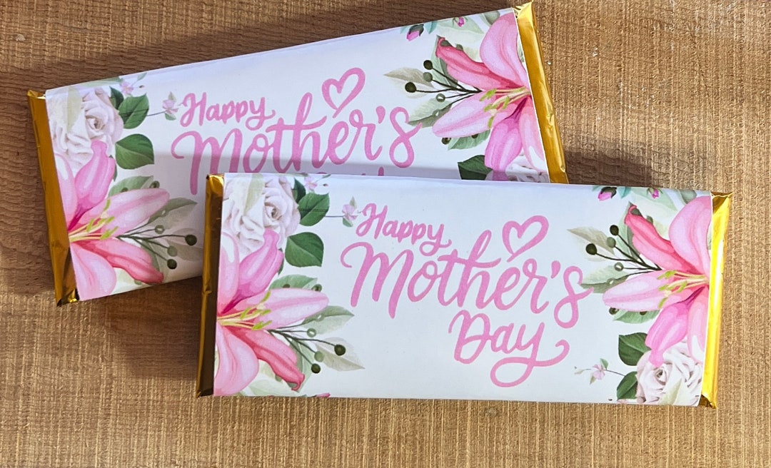Floral Mother's Day Hershey Bar, Personalized Chocolate Gift (set of 12 ...