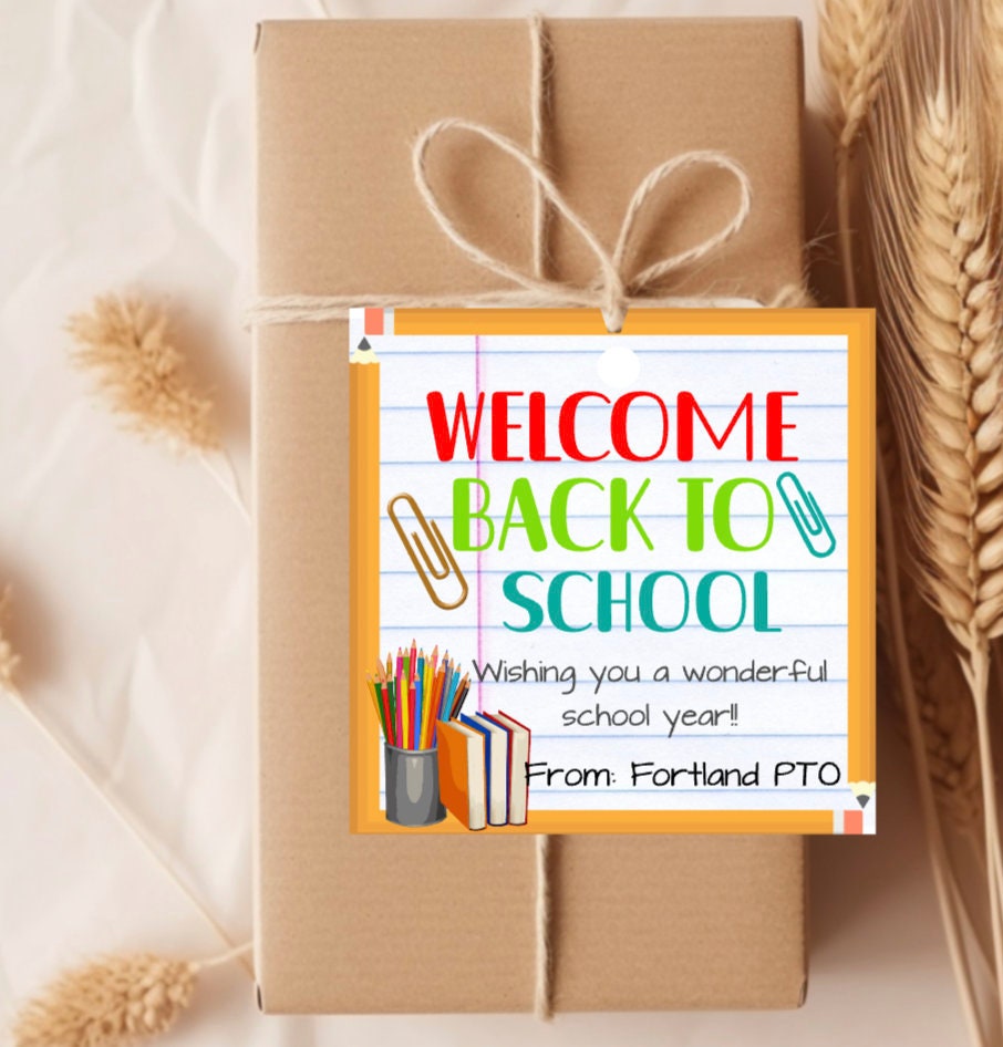 Welcome Bag to School Tag, Back to School Gift Tag, First Day of School ...