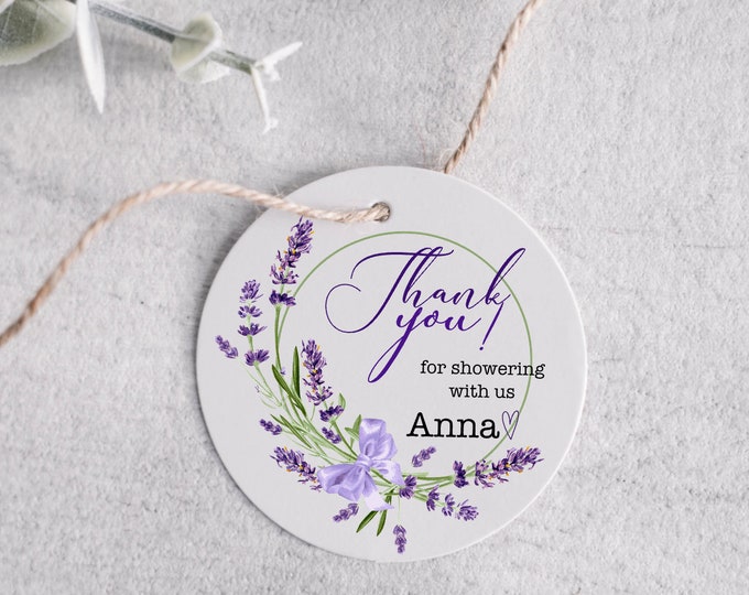 Lavender Theme Tag, Bridal Shower Tag,baby Shower Favor Tag, Favor Tag ...