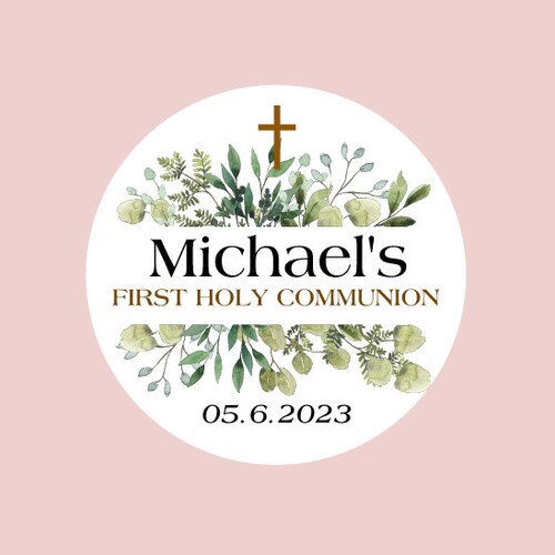 First Holy Communion Favor Stickers Girls 1st Holy Communion - Etsy