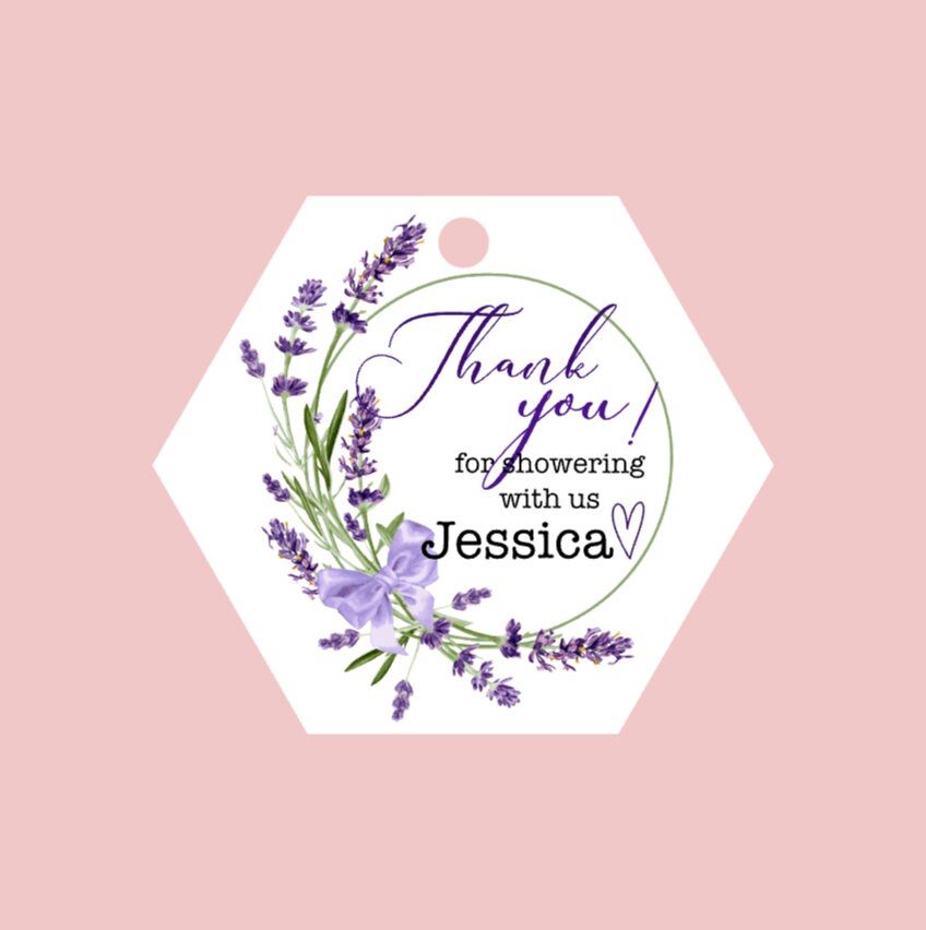 Lavender Theme Tag, Bridal Shower Tag,baby Shower Favor Tag, Favor Tag ...