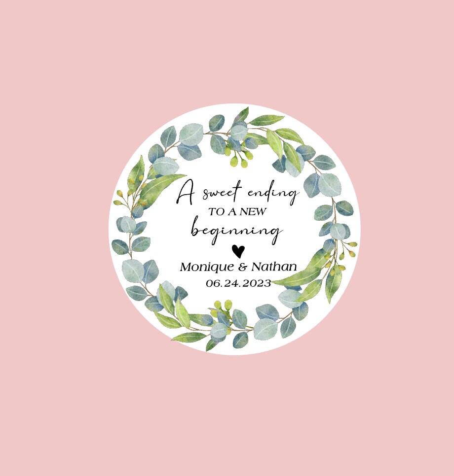 A Sweet Ending to a New Beginning Stickers,wedding Favor Stickers ...