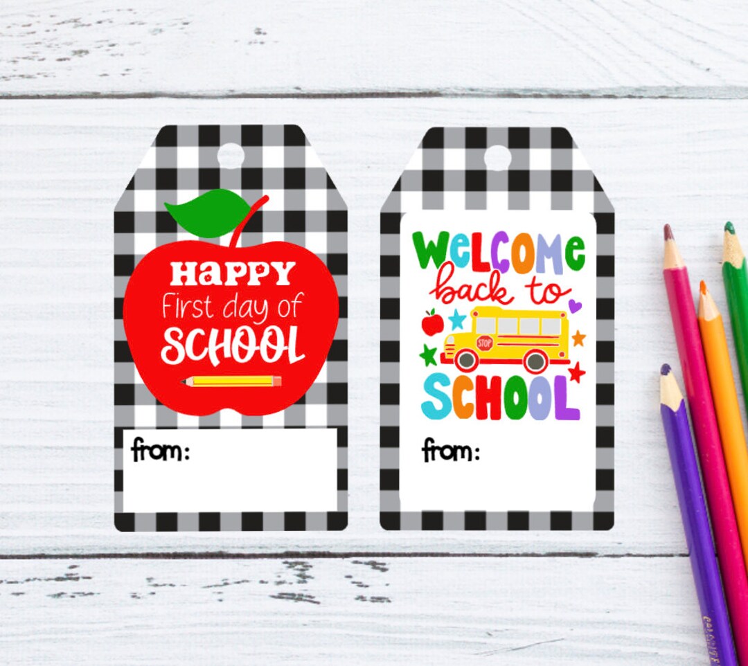 Set of 20 Back to School Gift Tag, Happy First Day of School, Welcome ...