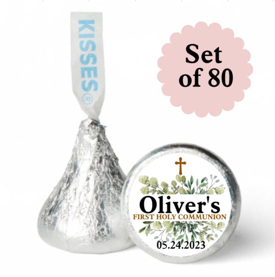 LABELS Printed Personalized Hersheys Kisses Labels , First Communion ...