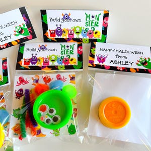 Printed Build Your Own Monster Tags,play-doh Bags Kits,halloween ...