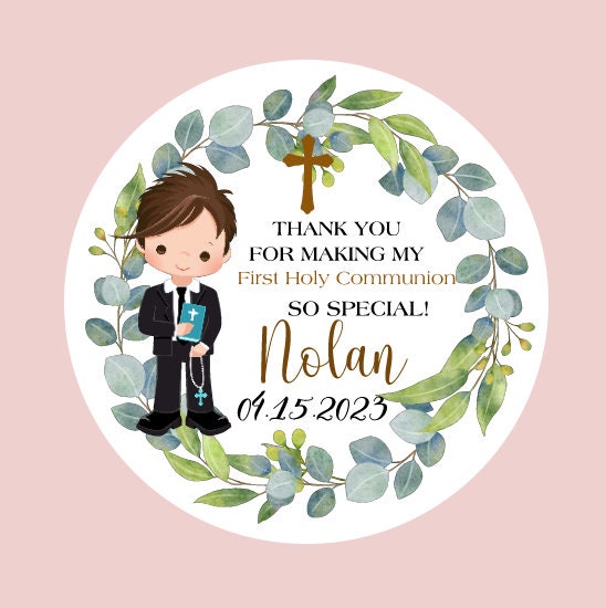 Printed Boys 1st Holy Communion Favor Stickers/holy Communion Favor ...