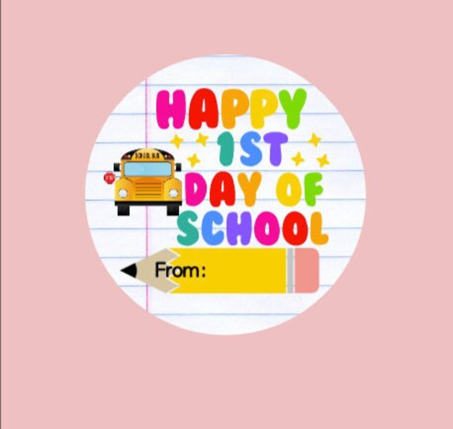 Happy First Day of School Stickers, Back to School Stickers, Back to ...