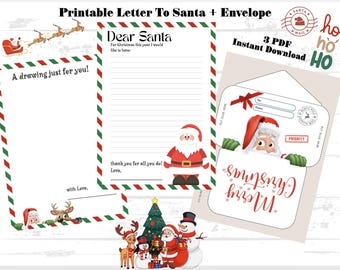 Dear Santa Christmas Wish List Digital Download - Etsy