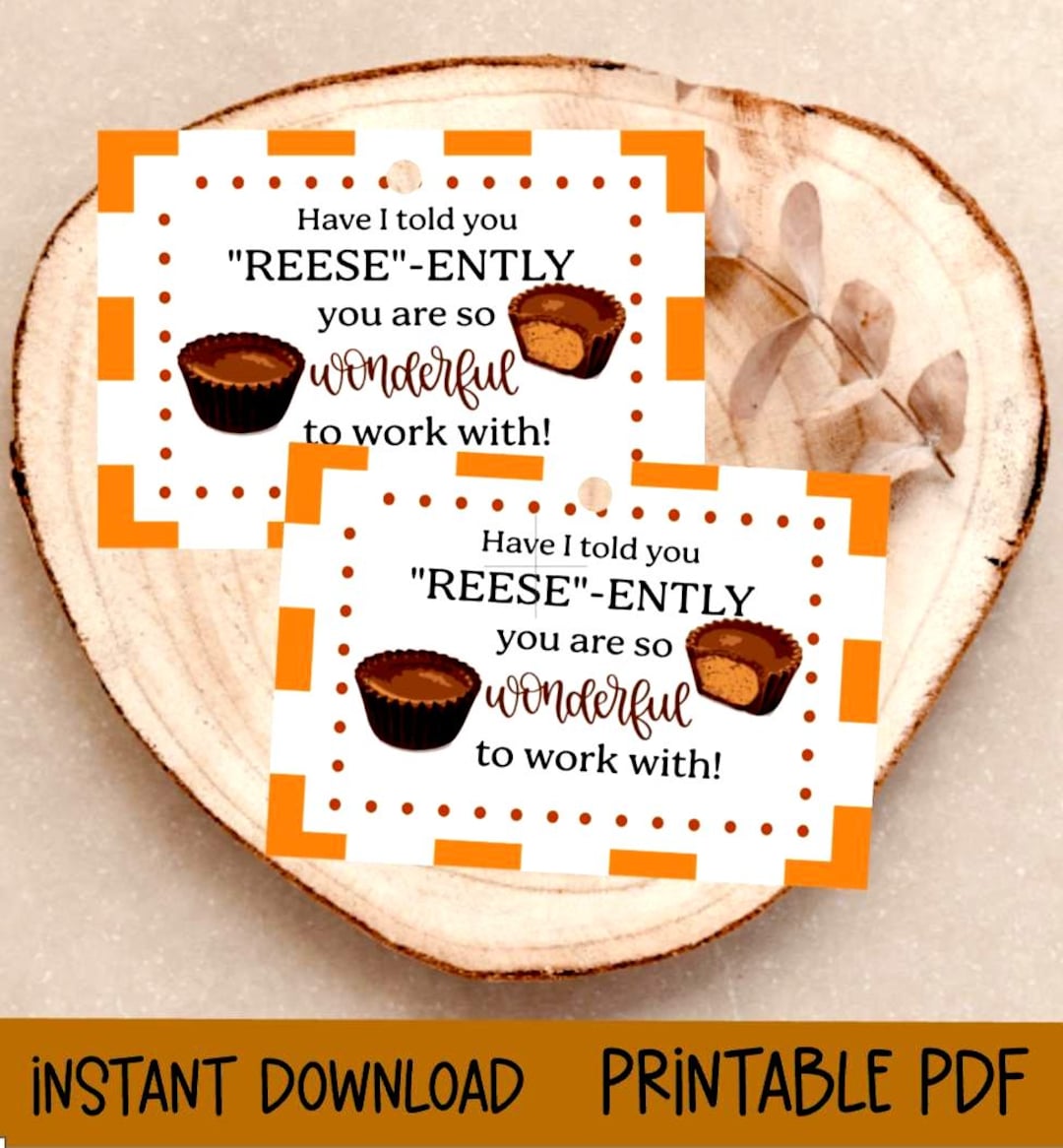 Fall Appreciation Tag, Reese-ently Thank You Gift Tag, Teacher ...
