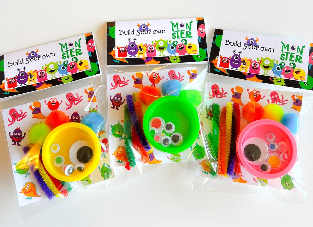 Printed Build Your Own Monster Tags,play-doh Bags Kits,halloween ...